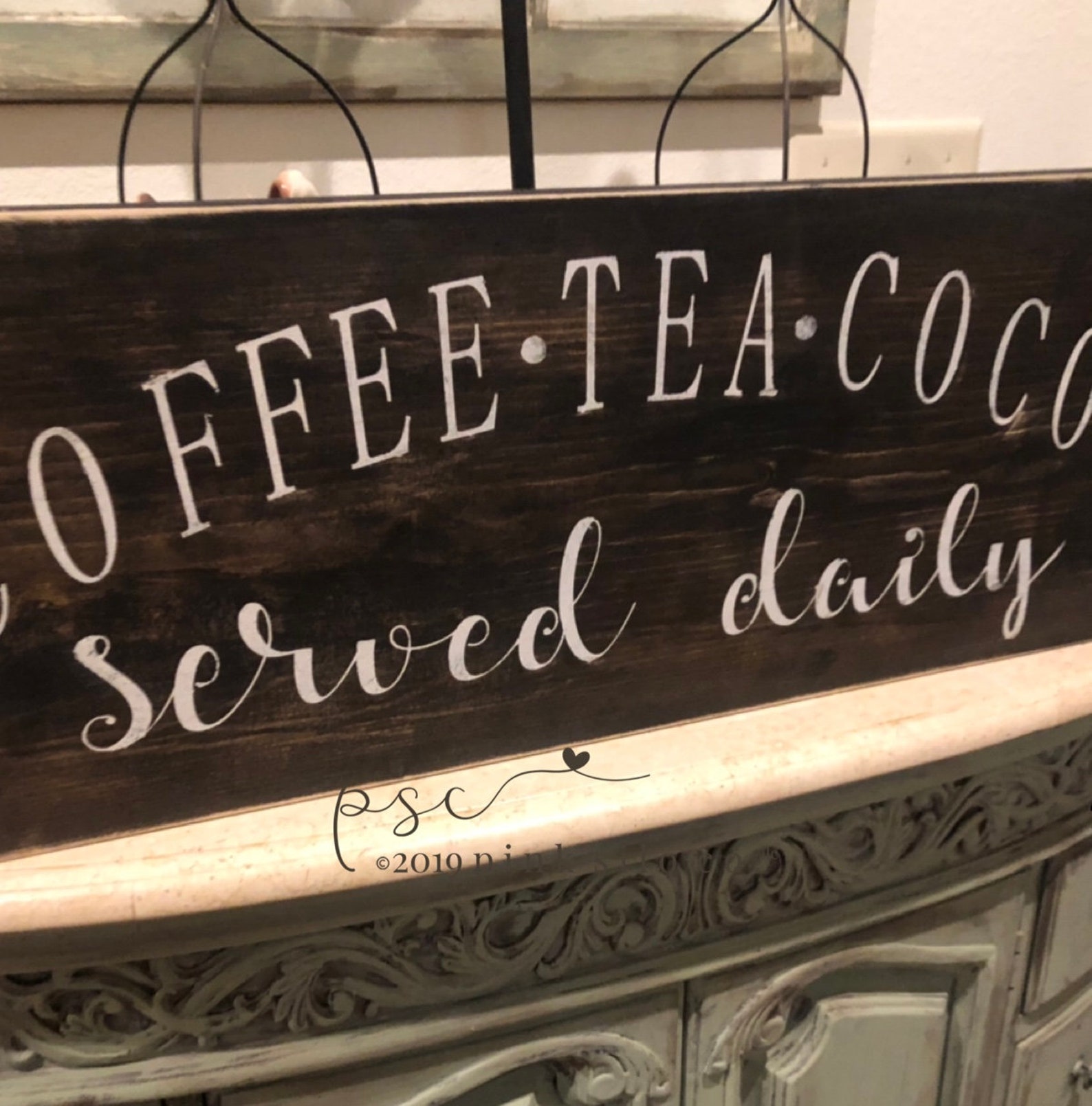 Coffee Tea Cocoa Sign / Farmhouse Coffee Tea Sign / Coffee Served Daily ...