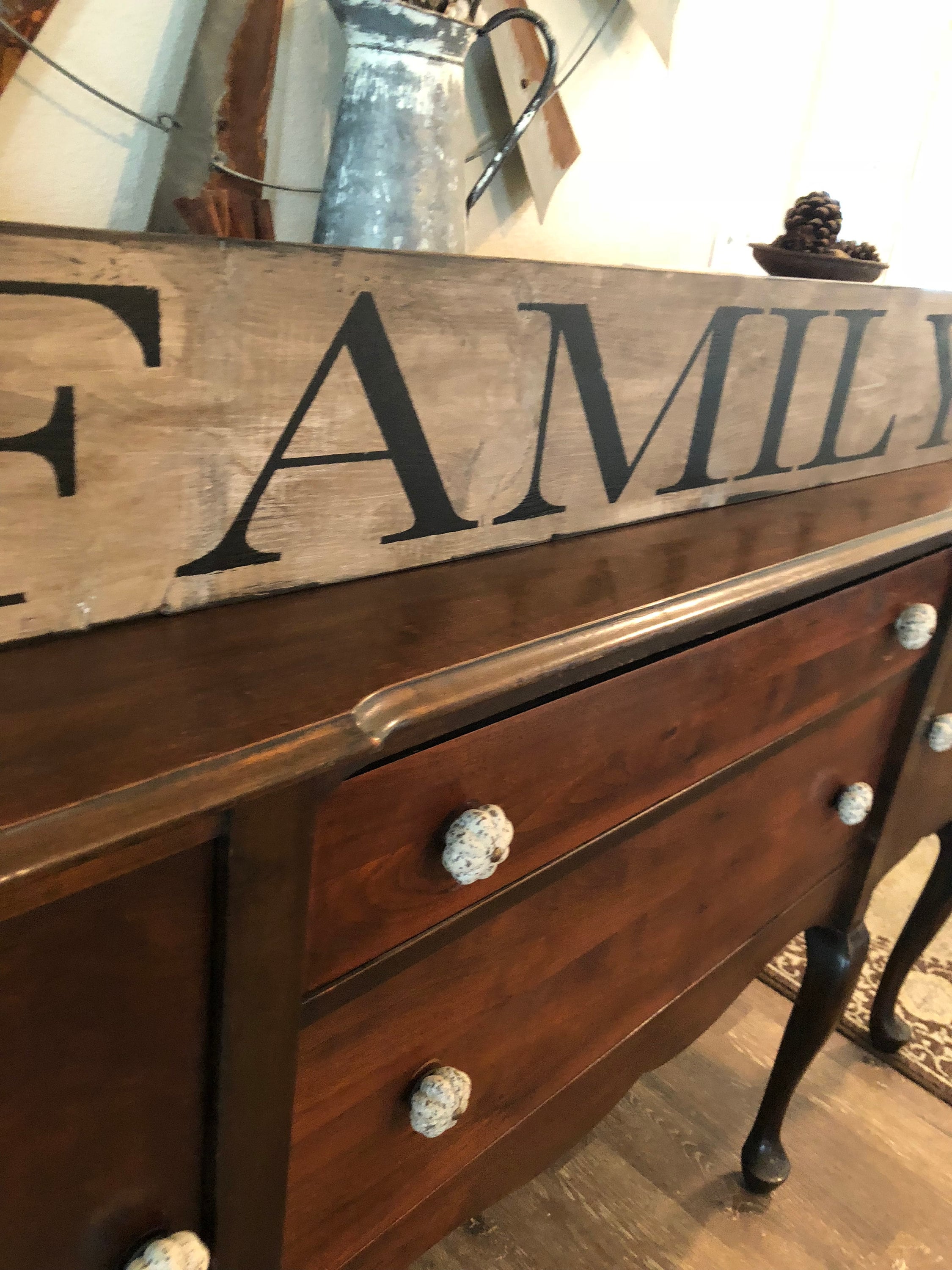 Family sign / large family sign / farmhouse family sign / hand | Etsy