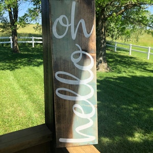 Oh Hello Sign / Welcome Sign / Teal Sign / Hello Sign / Farmhouse Sign ...