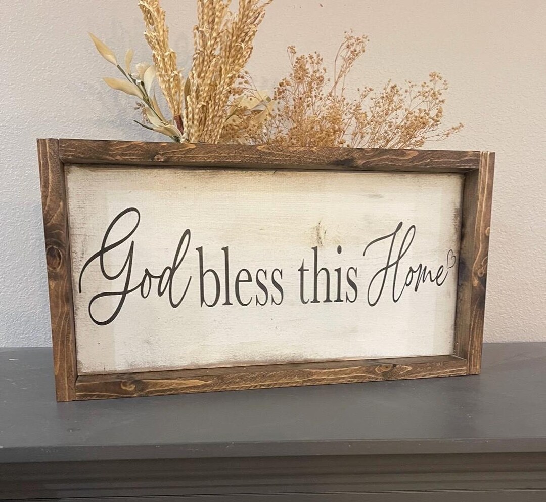 God Bless This Home Sign / Home Decor / Farmhouse Sign / Blessed Sign ...