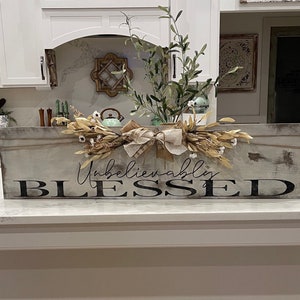 Rustic "blessed" Wood Sign: Farmhouse Style, Hand-painted - Etsy