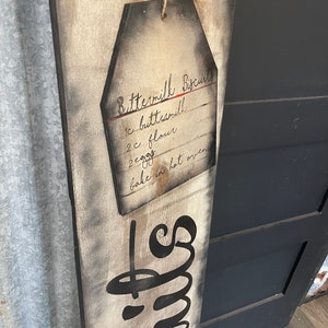 Buttermilk Biscuits Recipe Card Sign / Farmhouse Sign / Vintage Recipe ...