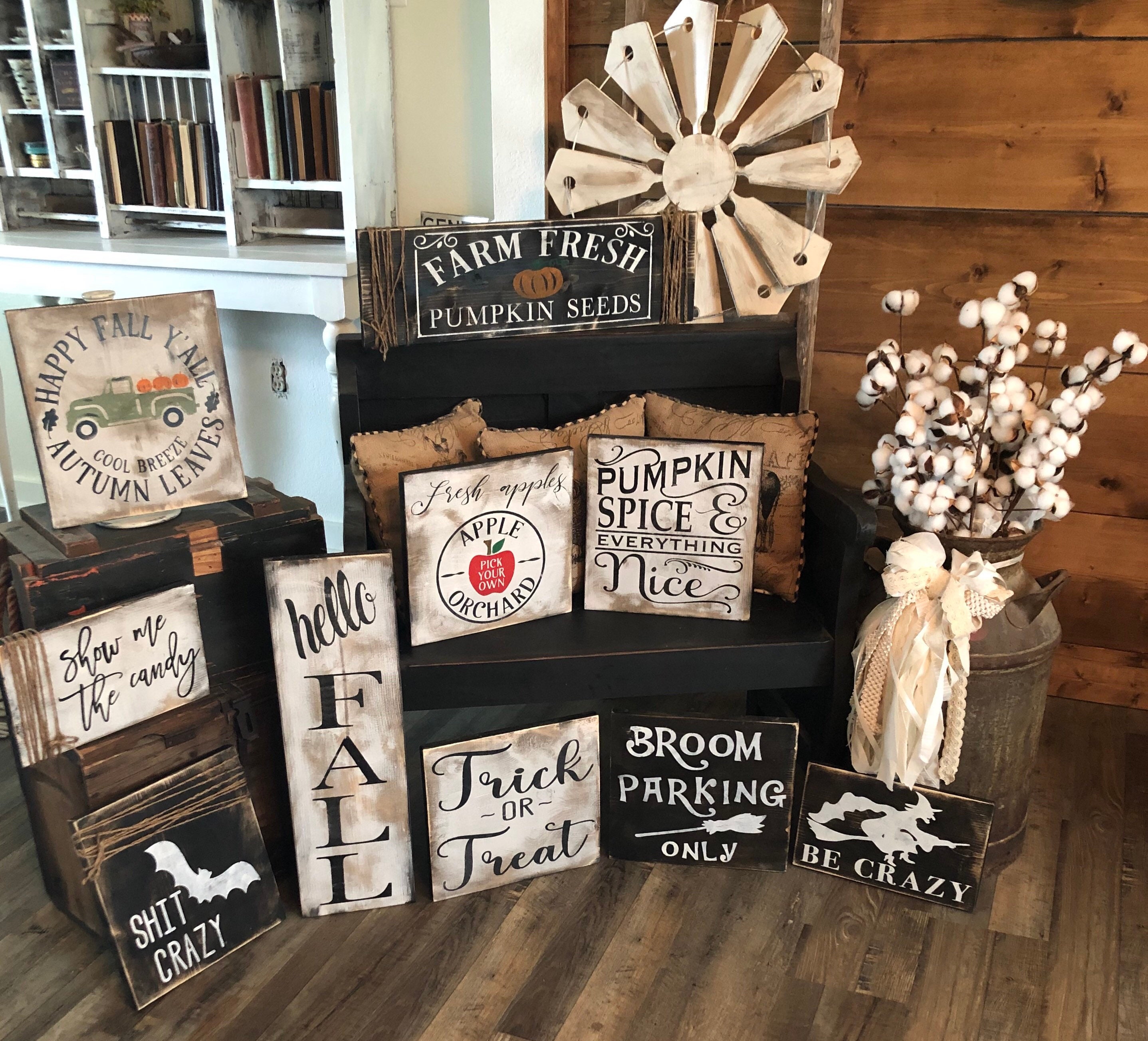 Farmhouse Fall Signs / You Pick / Fall Signs / Halloween Signs - Etsy