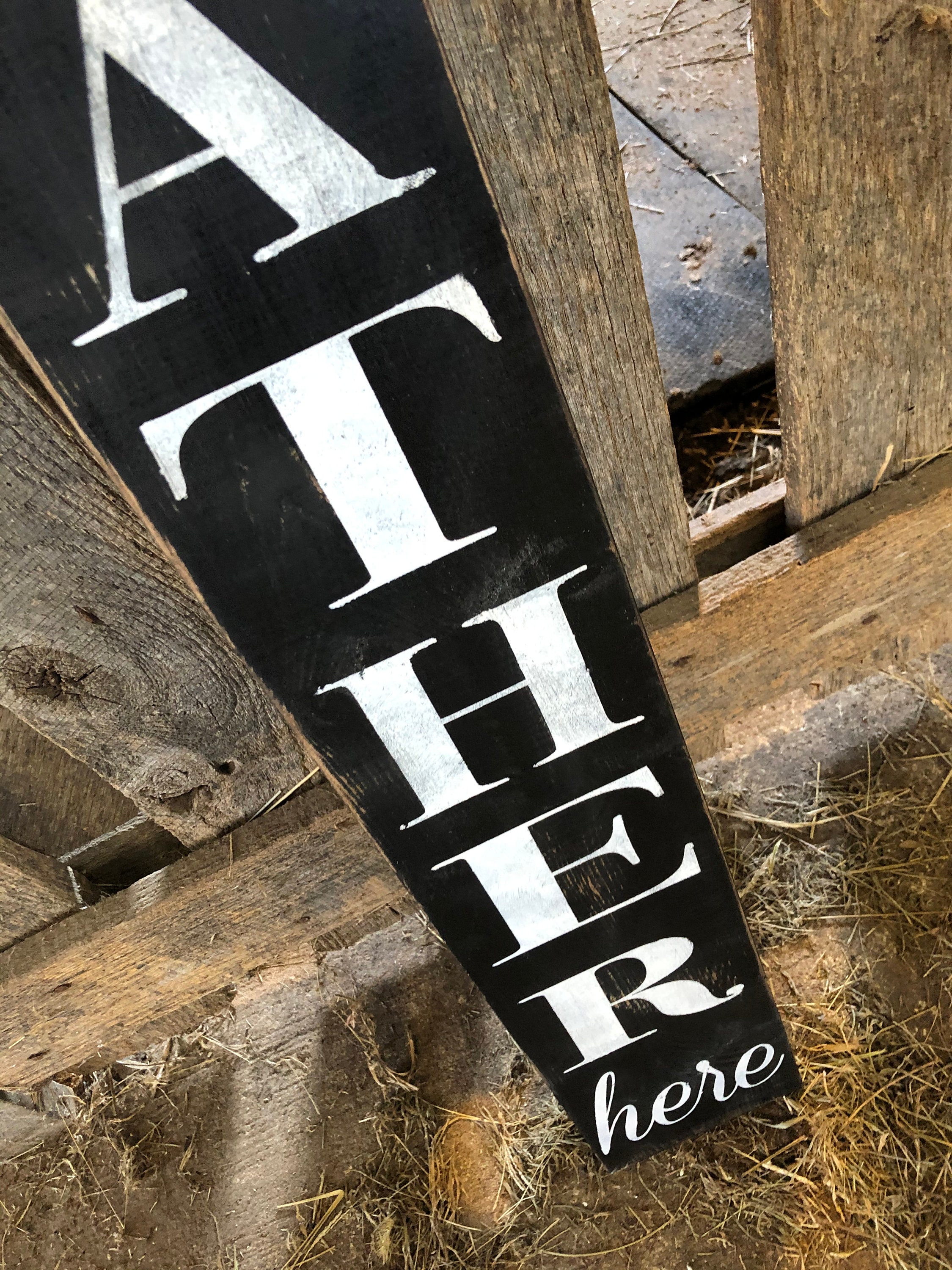 Gather Here Sign With Bow / Vertical Gather Sign / Gather Sign - Etsy