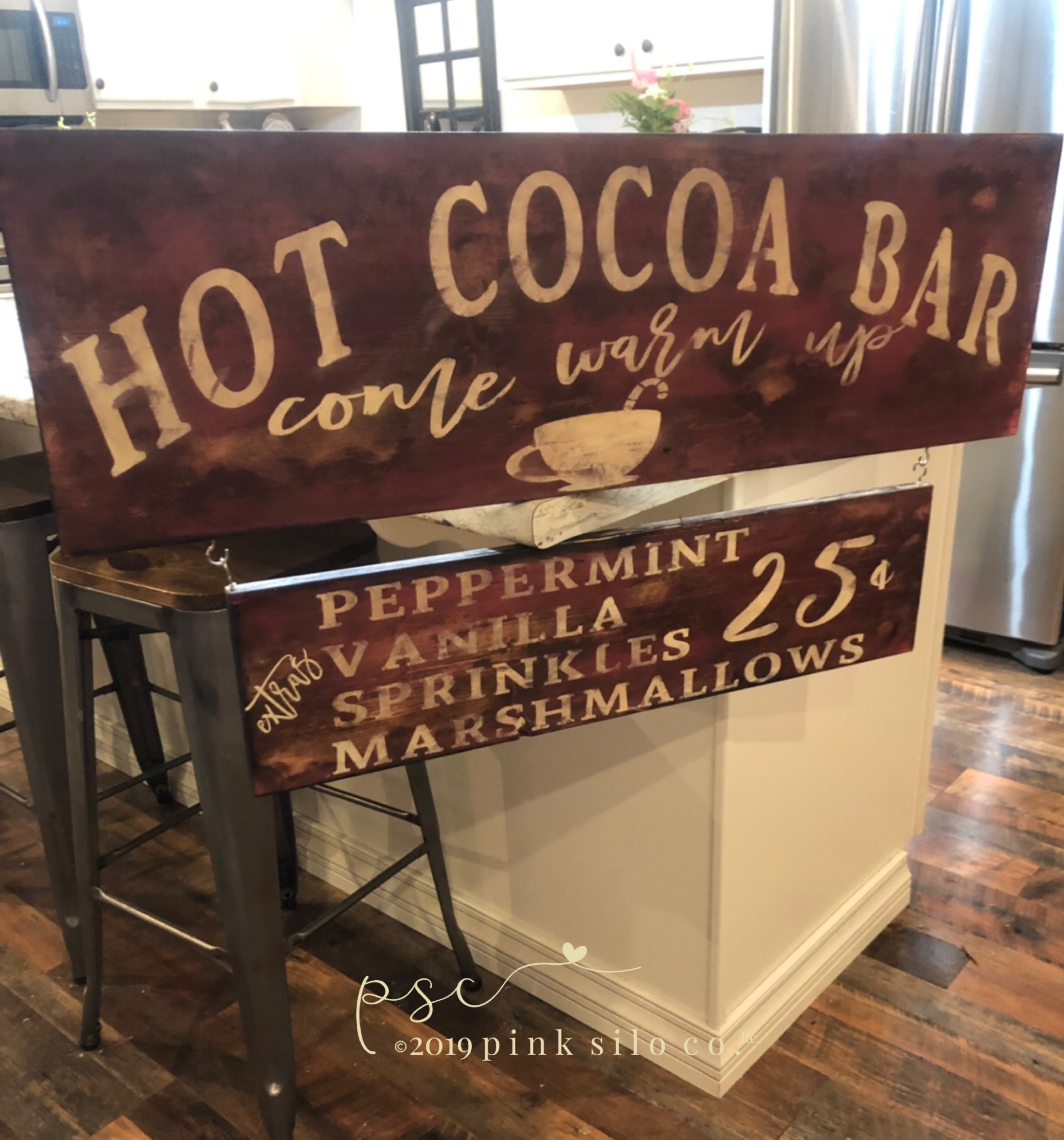 Large Cocoa Bar Sign / 2 Piece Set / Hot Cocoa Sign / | Etsy