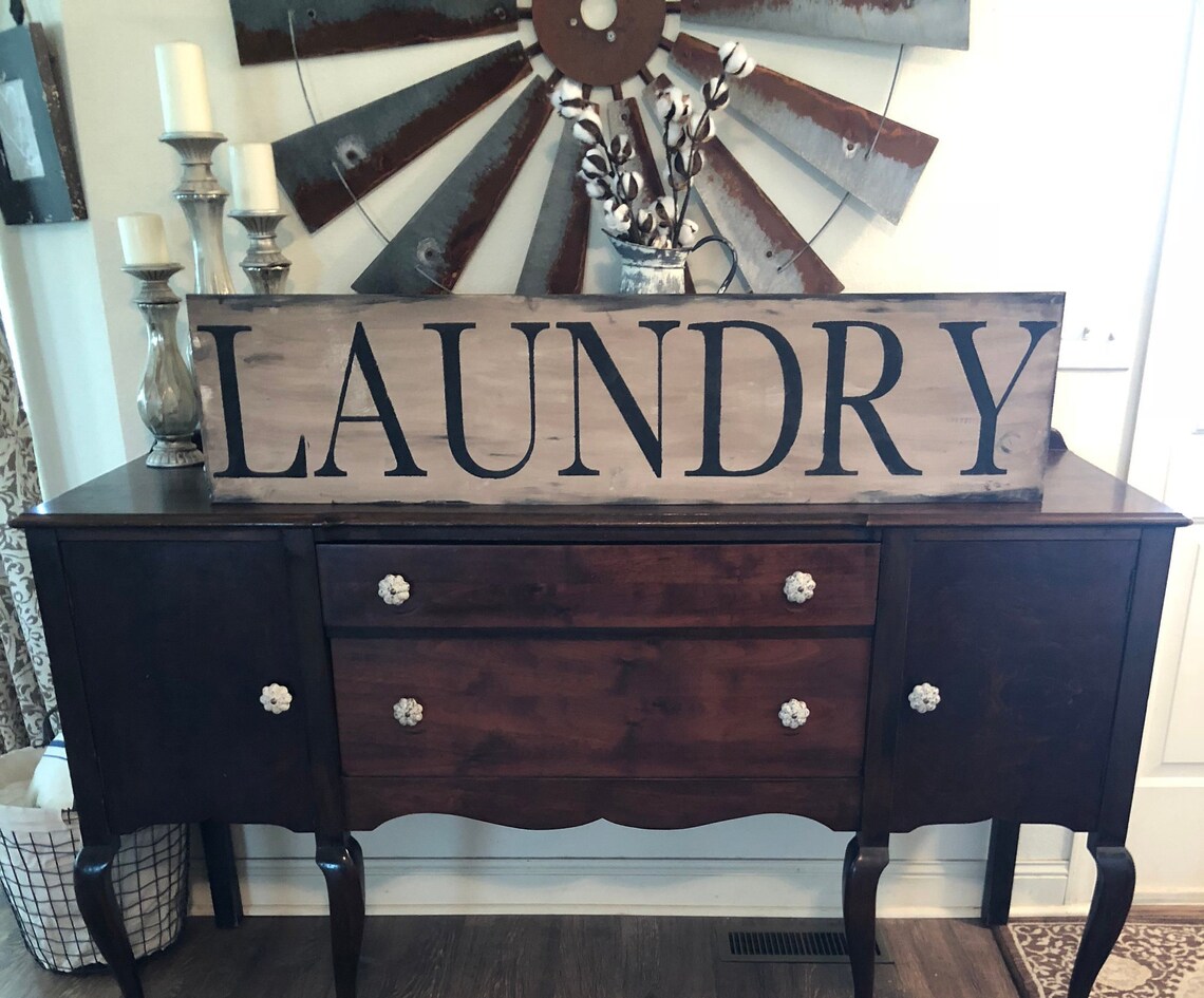 Huge Laundry Sign / Rustic Laundry Sign / Farmhouse Wall Decor - Etsy