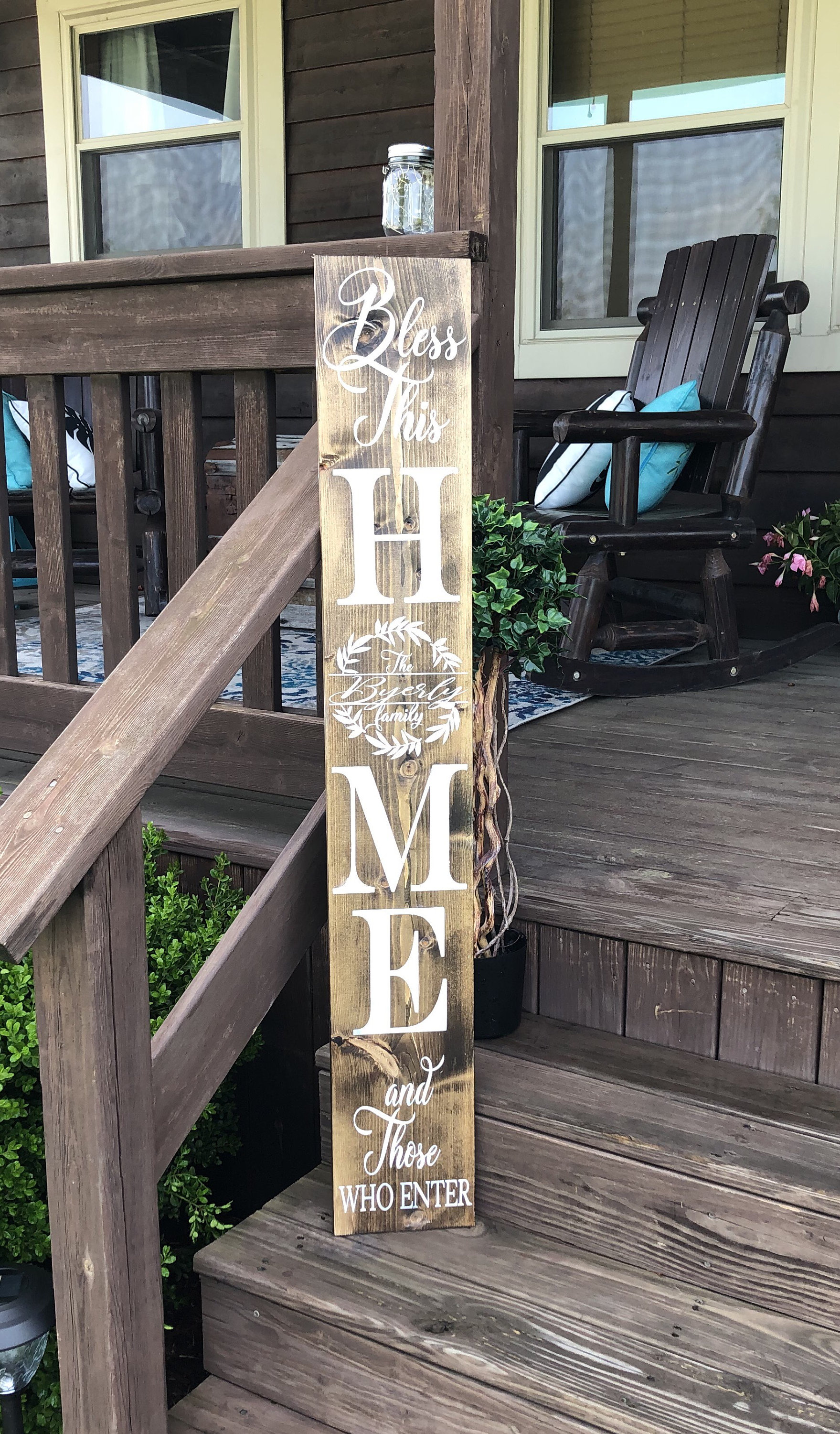 Front Porch Welcome Sign / Vertical Welcome Sign / Name Sign ...