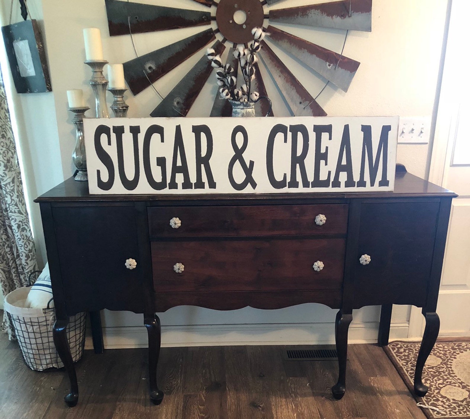 Huge Sugar & Cream Sign / Kitchen Sign / Farmhouse Decor / - Etsy