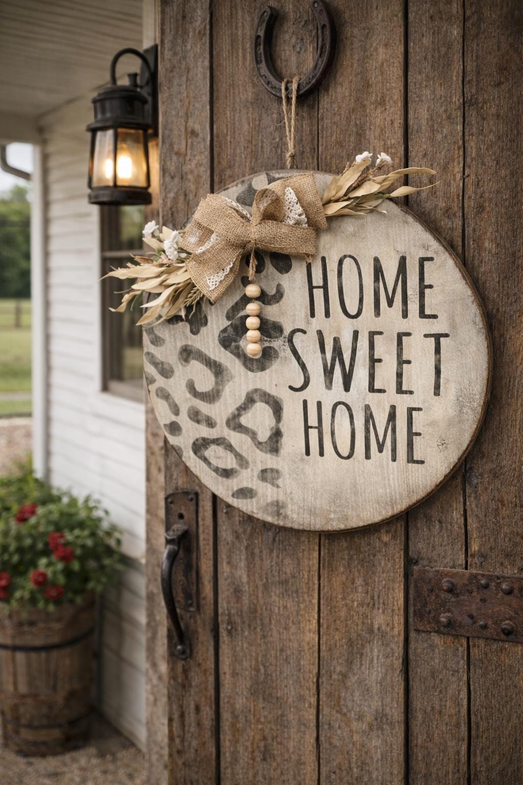 18” Round Door Hanger / Front Door Sign / Home Sweet Home Sign / Round ...