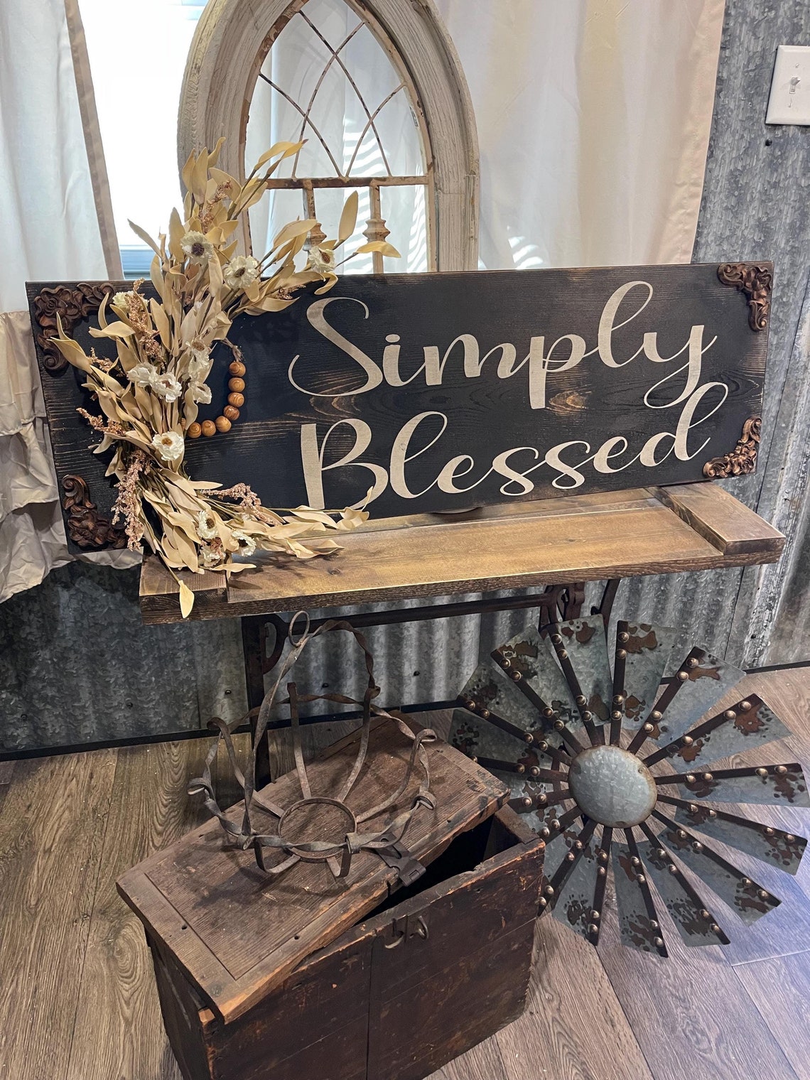 Simply Blessed / Handmade Hand Painted / Family Sign / Housewarming ...