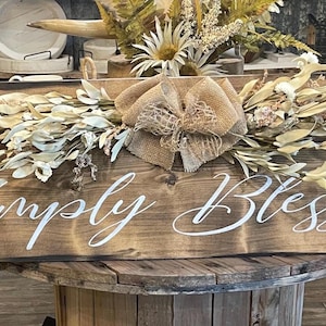 Rustic Blessed Sign / Sign With Floral / Simply Blessed Sign / Rustic ...