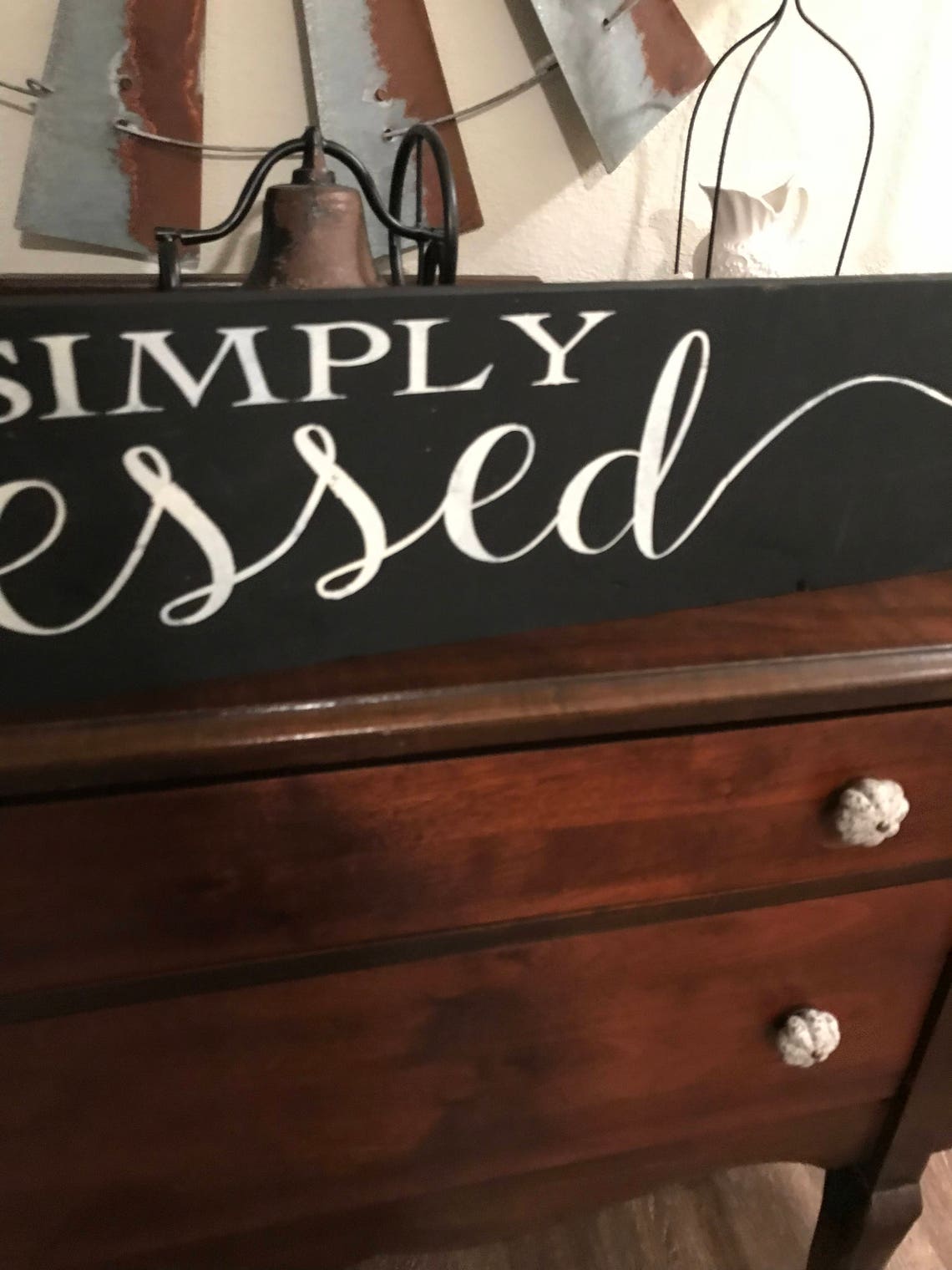 Large Blessed / Simply Blessed Sign / Blessed Sign / Hand - Etsy
