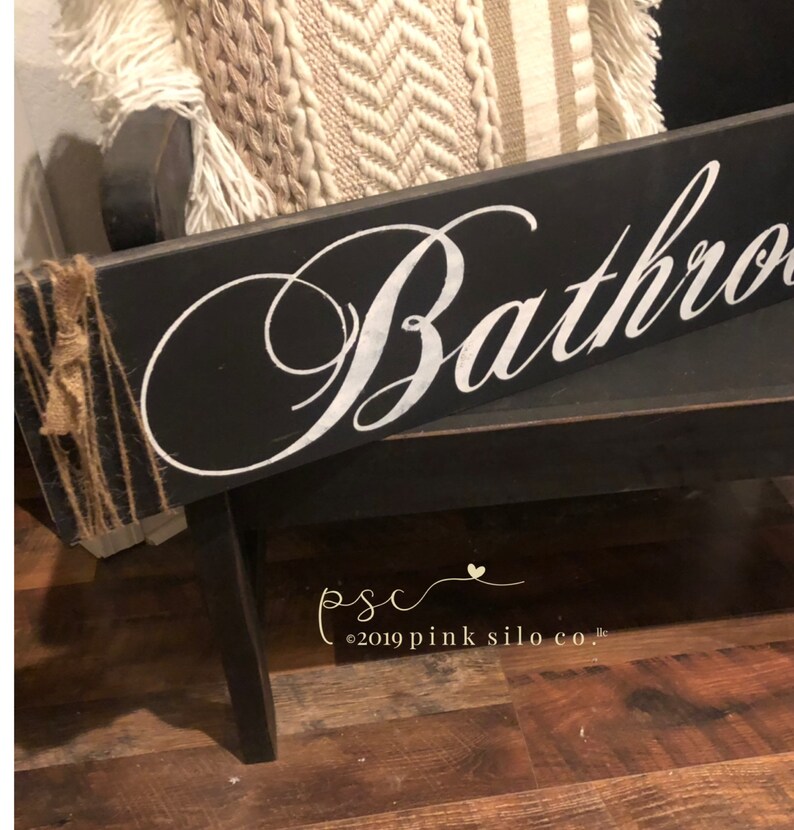 Farmhouse Bathroom Sign / Rustic Hand Painted Wall Decor / - Etsy