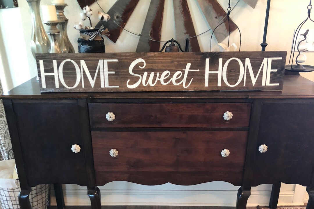 Home Sweet Home Sign / Farmhouse Country Wall Decor / Rustic Distressed ...