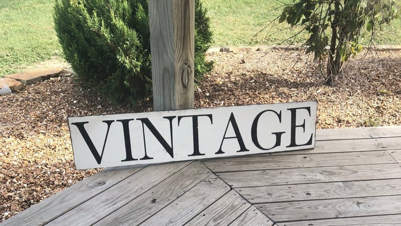 Distressed Vintage Sign / Large Vintage Sign / Hand Painted Wood Sign ...