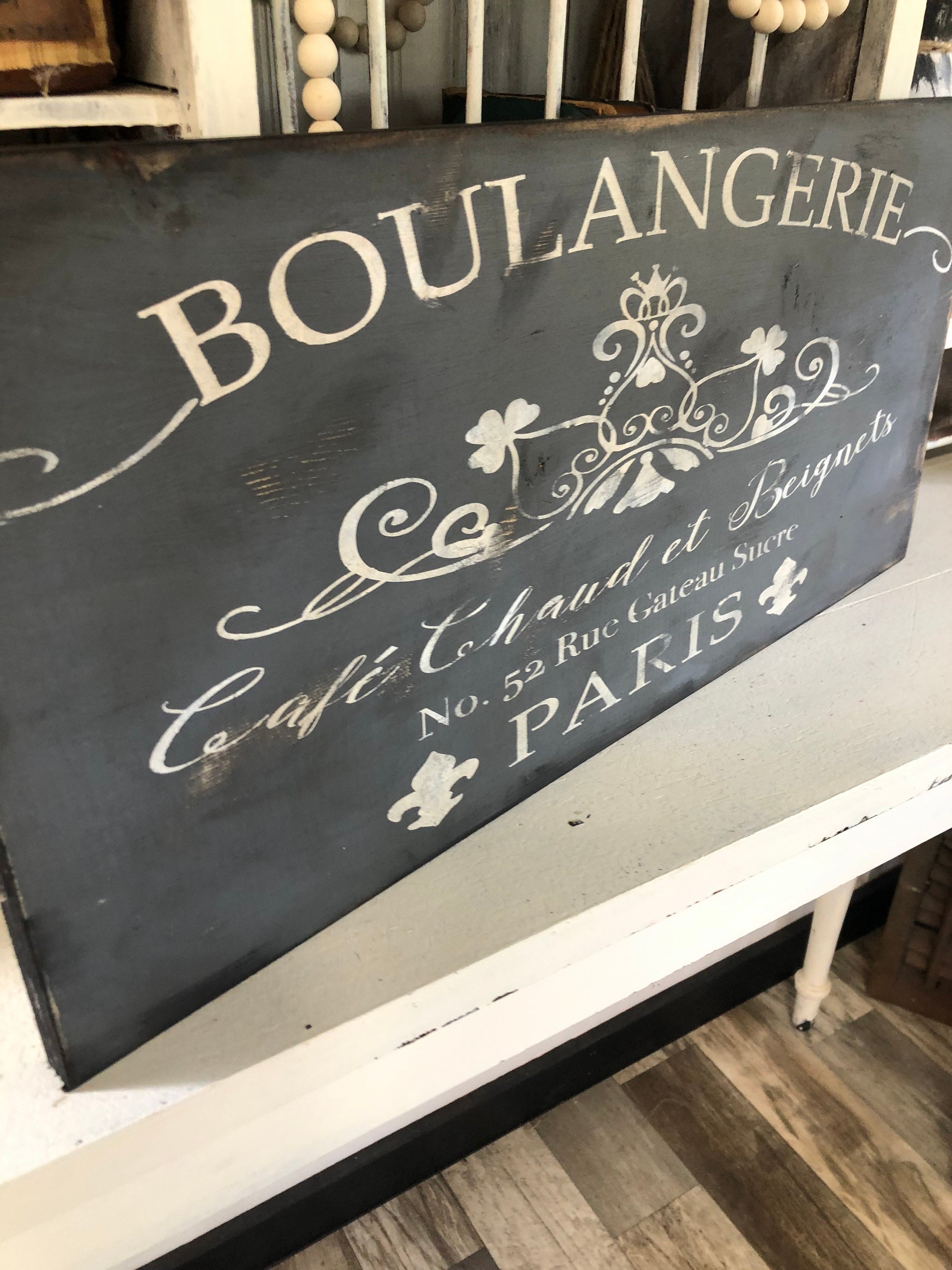 Hand Painted Boulangerie Sign: French Farmhouse Decor (24” X 11.25”) - Etsy