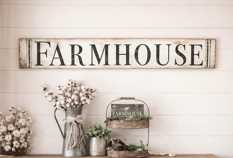 Distressed Farmhouse Sign: Rustic Wood Wall Decor - Etsy