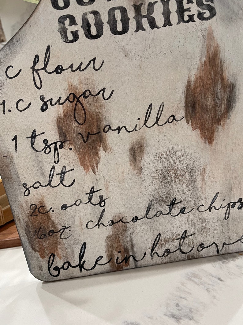 Cow Tag / Cow Sign / Rustic Hand Painted Recipe Sign / - Etsy