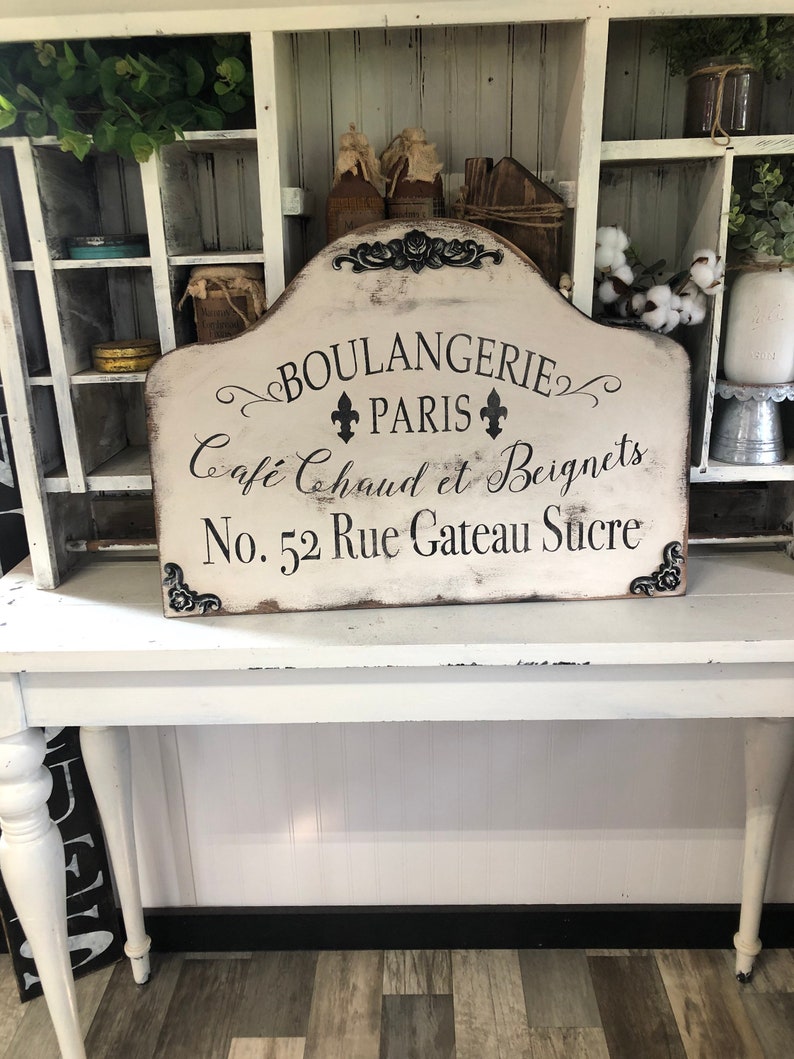 Boulangerie Paris Sign / French Farmhouse Cottage Decor (26” X 18 ...