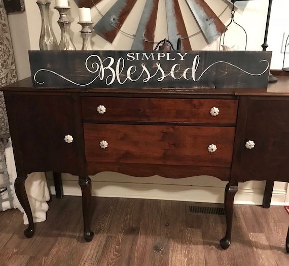Large Blessed / Simply Blessed Sign / Blessed Sign / Hand - Etsy