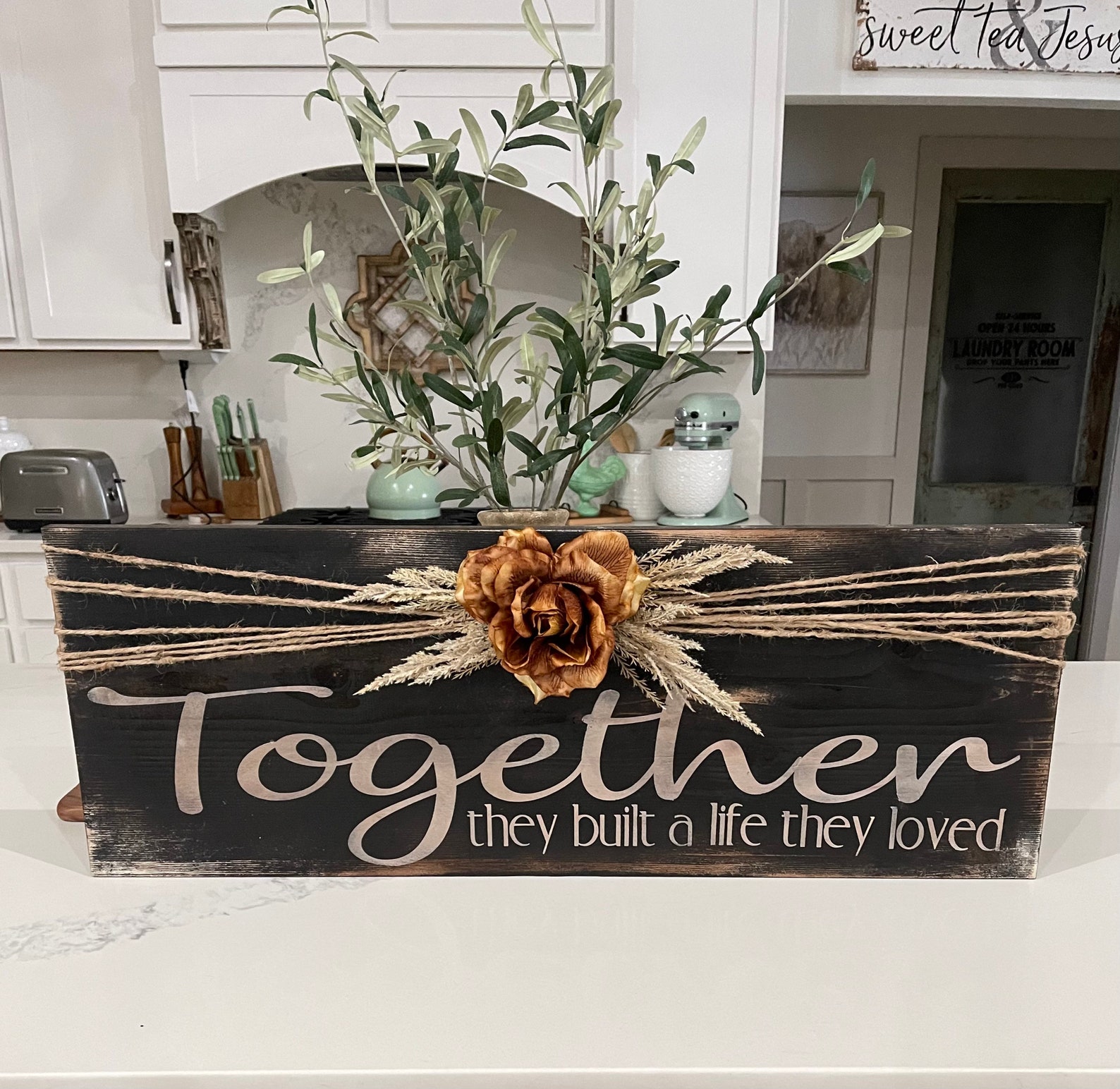 Together They Built a Life They Loved Sign / Hand Painted Wood Sign ...