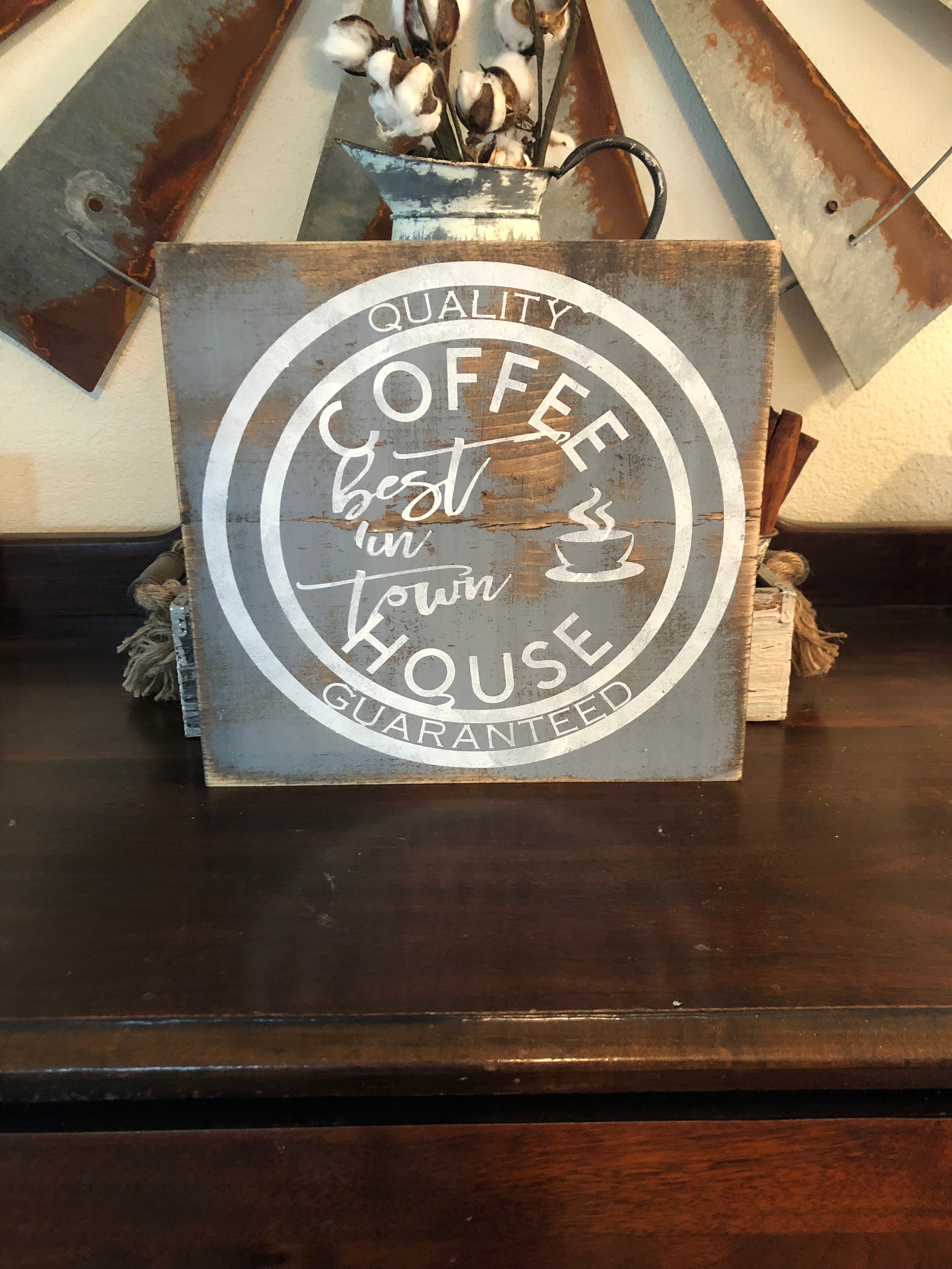 Coffee house sign / coffee sign / rustic sign / farmhouse | Etsy