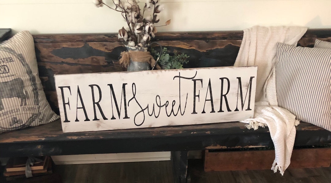 Farm Sweet Farm Sign / Farmhouse Sign / Rustic Sign / Farmhouse Wall ...