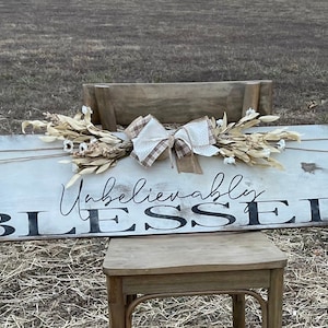 Rustic "blessed" Wood Sign: Farmhouse Style, Hand-painted - Etsy