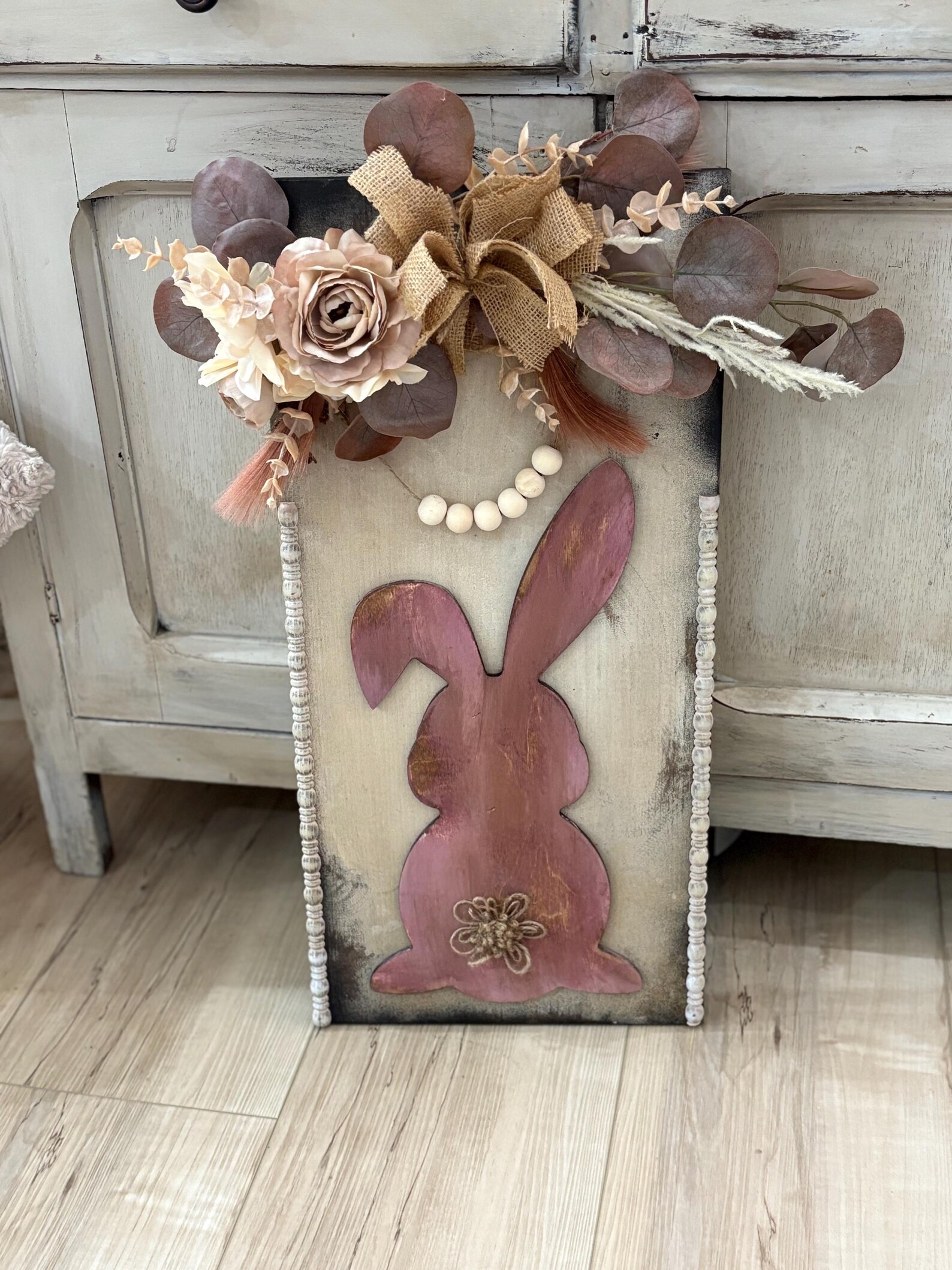 Hand-painted Easter Bunny Wood Sign, Vintage Farmhouse Decor - Etsy