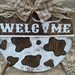 18 Round Door Hanger / Welcome Sign / Cow Print Sign / Door Sign / 1 ...