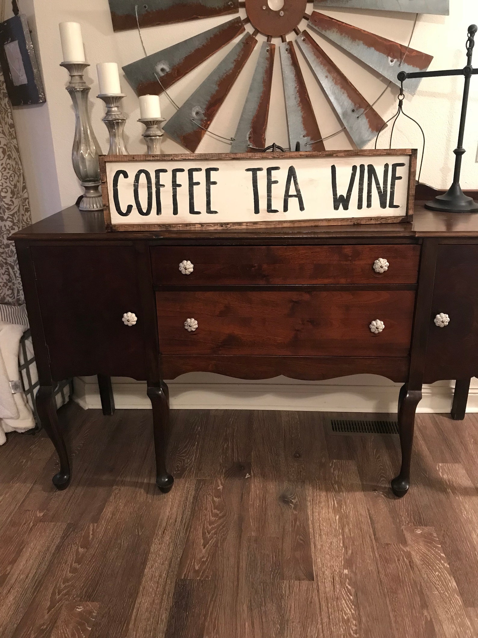 Coffee Tea Wine Sign / Farmhouse Sign / Farmhouse Wall Decor / Modern ...