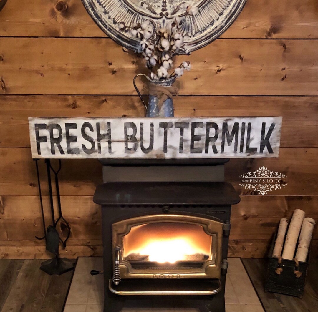 Fresh Buttermilk Sign / Farmhouse Sign / Primitive Sign / Rustic Sign ...