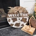 18" Round Door Hanger / Welcome Sign / Cow Print Sign / Door Sign / 1 ...
