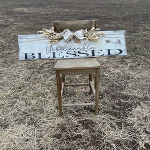 Rustic "blessed" Wood Sign: Farmhouse Style, Hand-painted - Etsy
