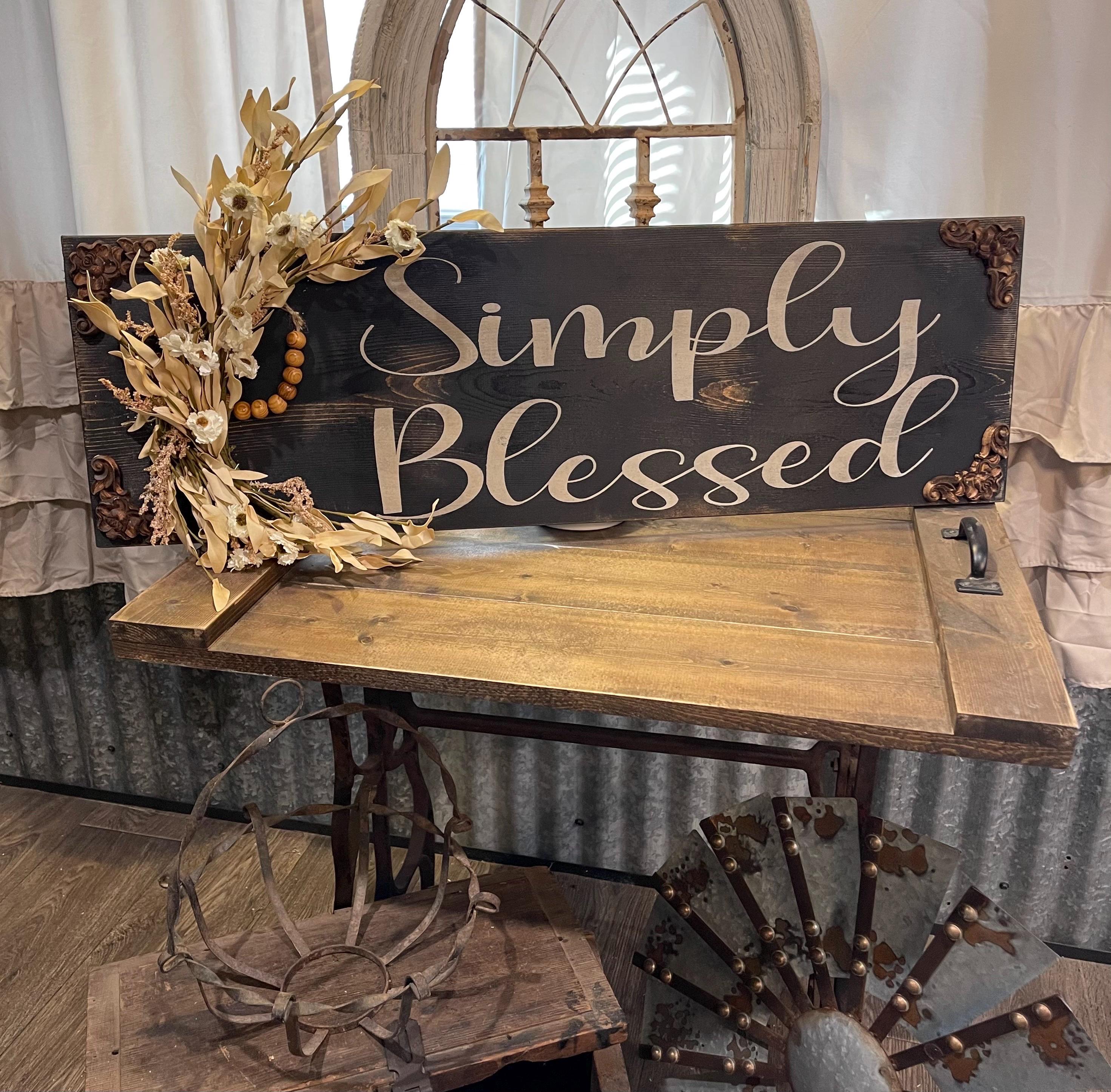 Simply Blessed / Handmade Hand Painted / Family Sign / Housewarming ...