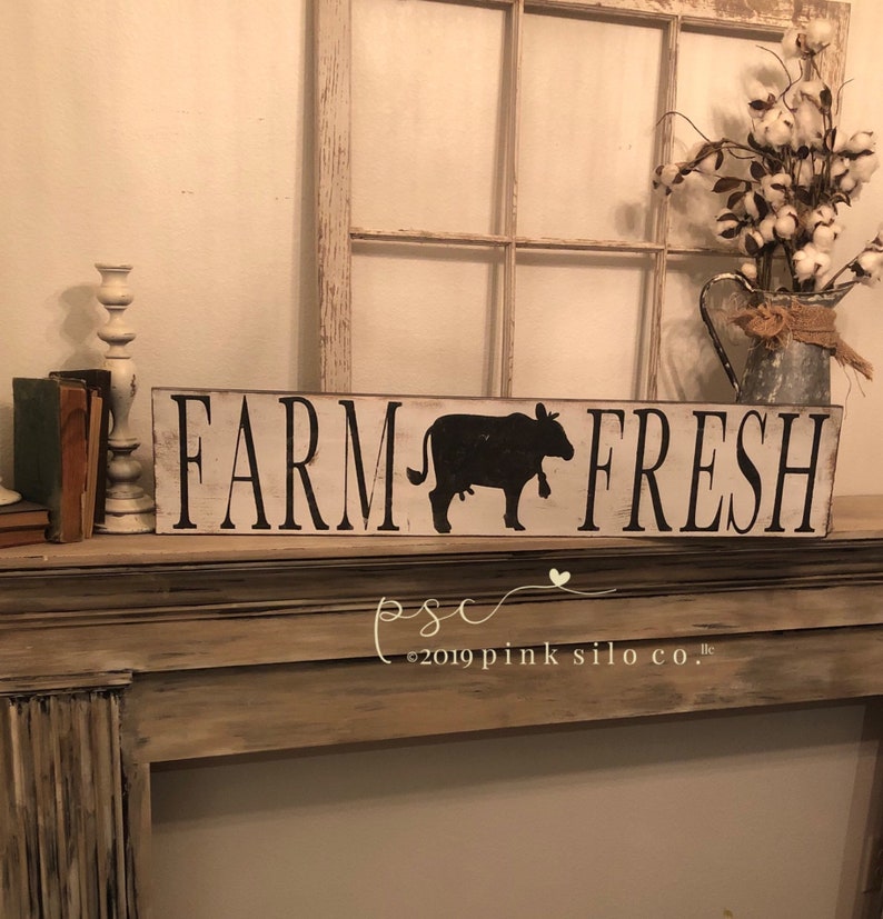 Large Farm Fresh Sign / Farmhouse Sign / Kitchen Sign / Market Sign ...