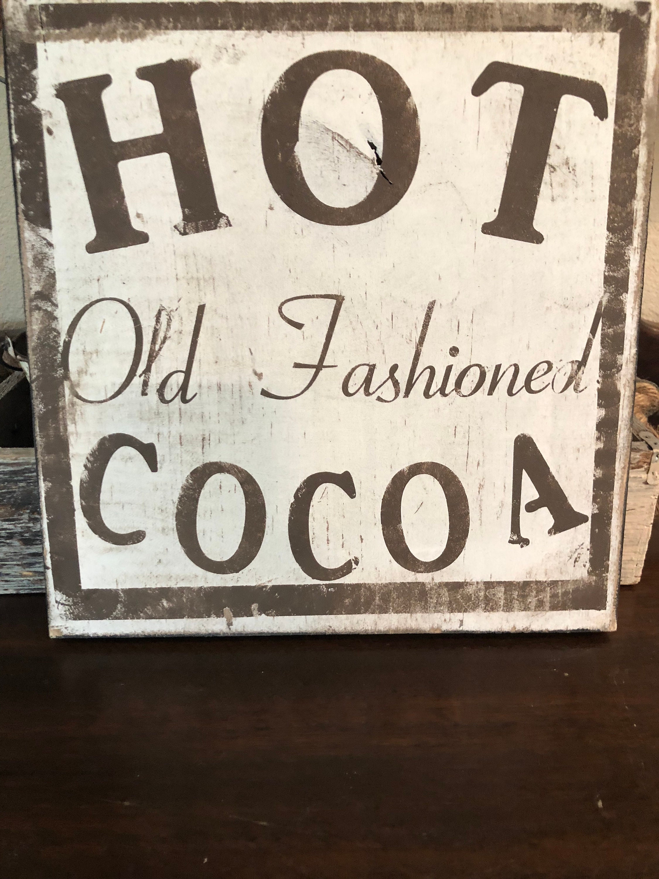 Hot Cocoa Sign / Hot Chocolate Sign / Rustic Sign / Farmhouse Wall ...