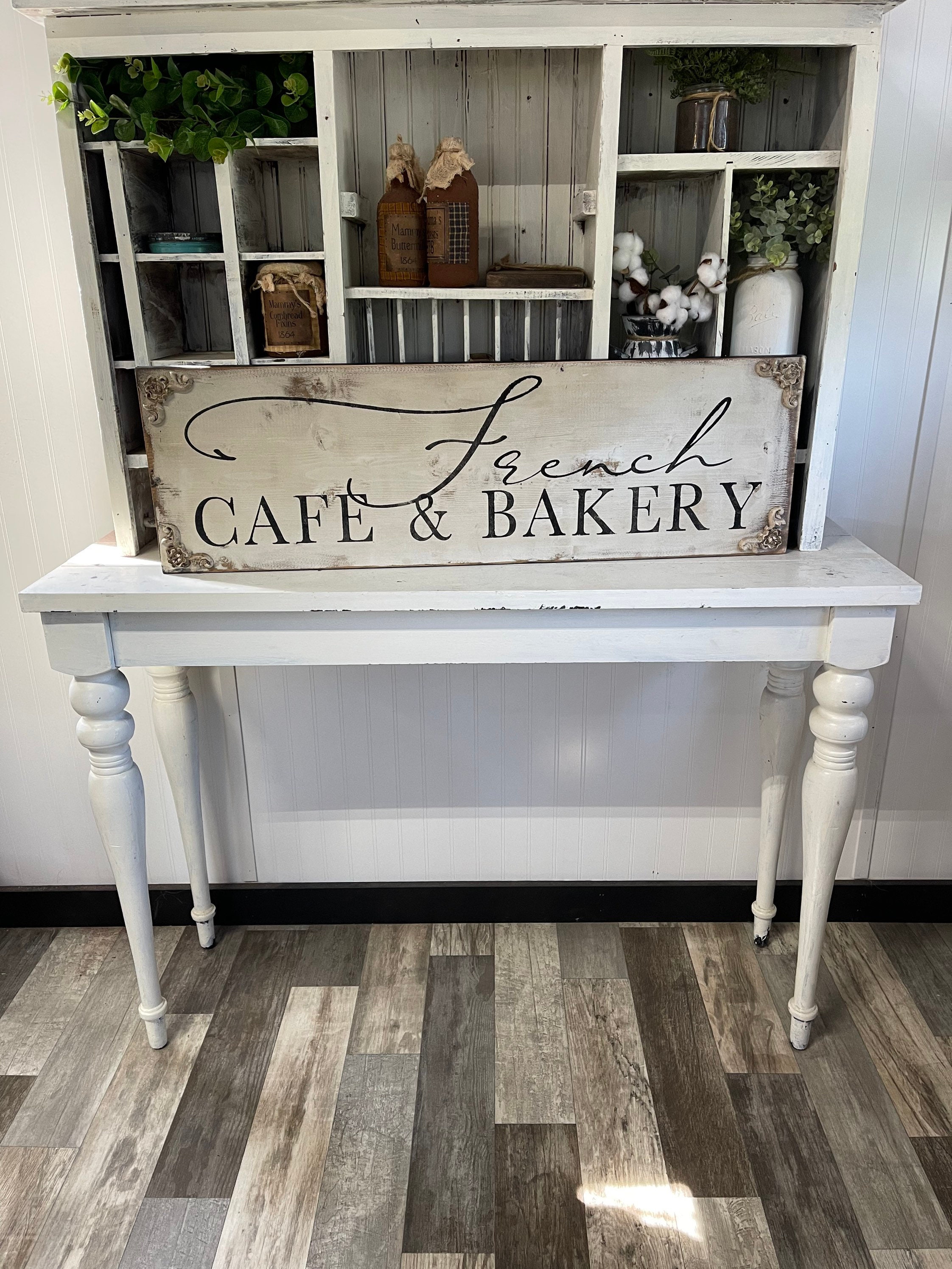 Farmhouse Sign / French Cafe and Bakery Sign / Rustic Farmhouse Sign ...