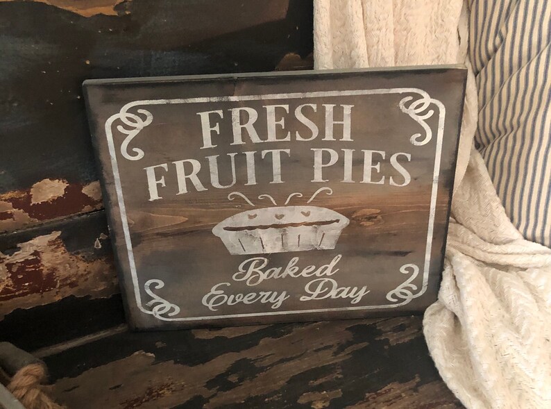 Fresh pies sign/ fresh bakery sign / baking sign / fresh fruit | Etsy