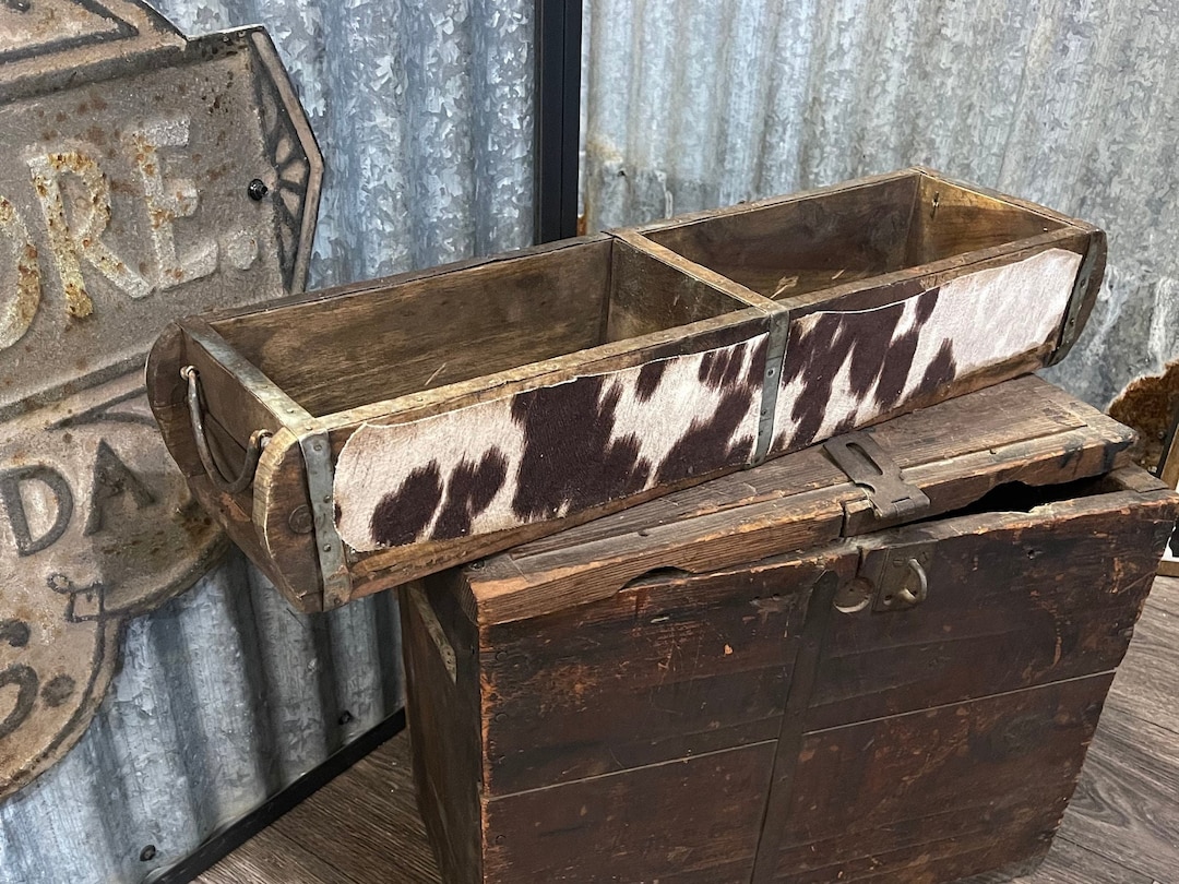 Faux Cowhide Wooden Box / Western Decor / Cow Decor - Etsy