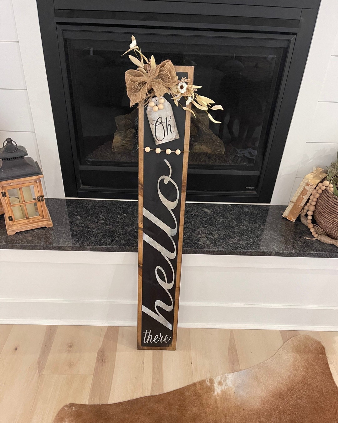 Vertical Oh Hello There Sign / Rustic Hello Sign / Vertical Farmhouse ...