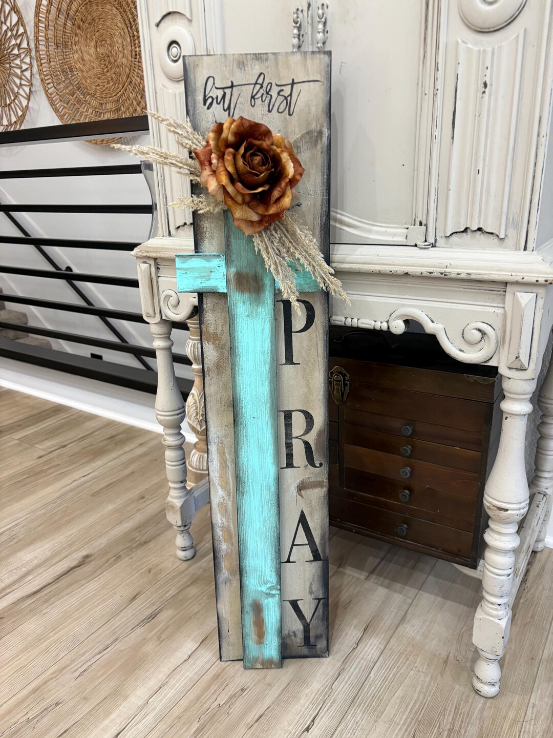 Hand Painted 'but First Pray' Wood Sign - Farmhouse Religious Decor - Etsy