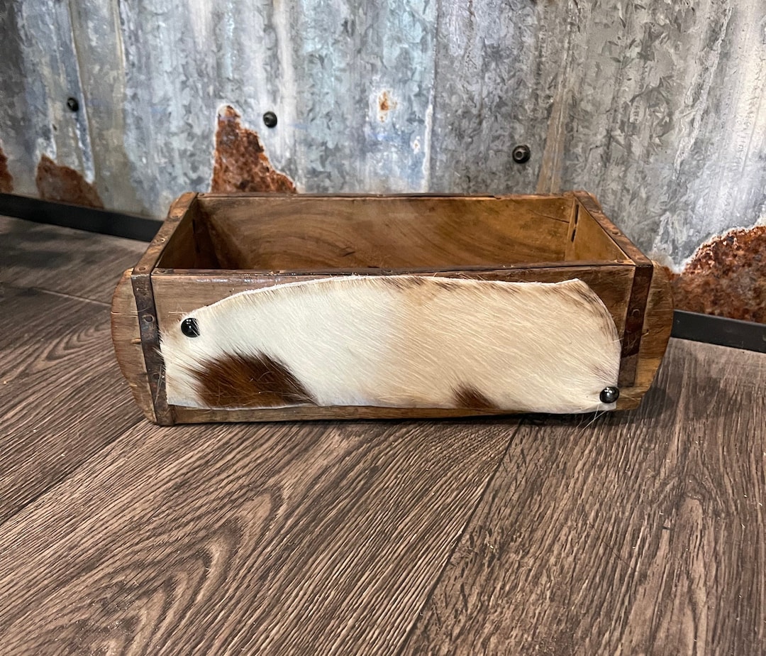 Ready to Ship / Real Cowhide Wooden Box / Western Decor / Cow Decor ...
