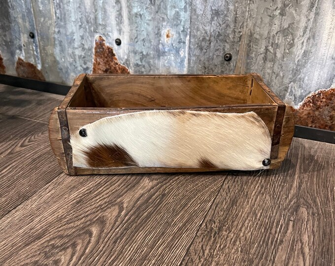 Ready to Ship / Real Cowhide Wooden Box / Western Decor / Cow Decor ...