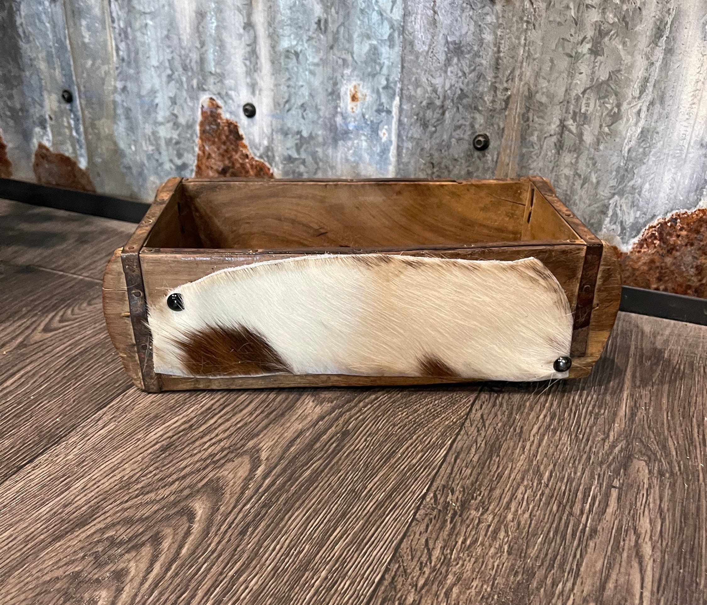 Ready to Ship / Real Cowhide Wooden Box / Western Decor / Cow Decor ...