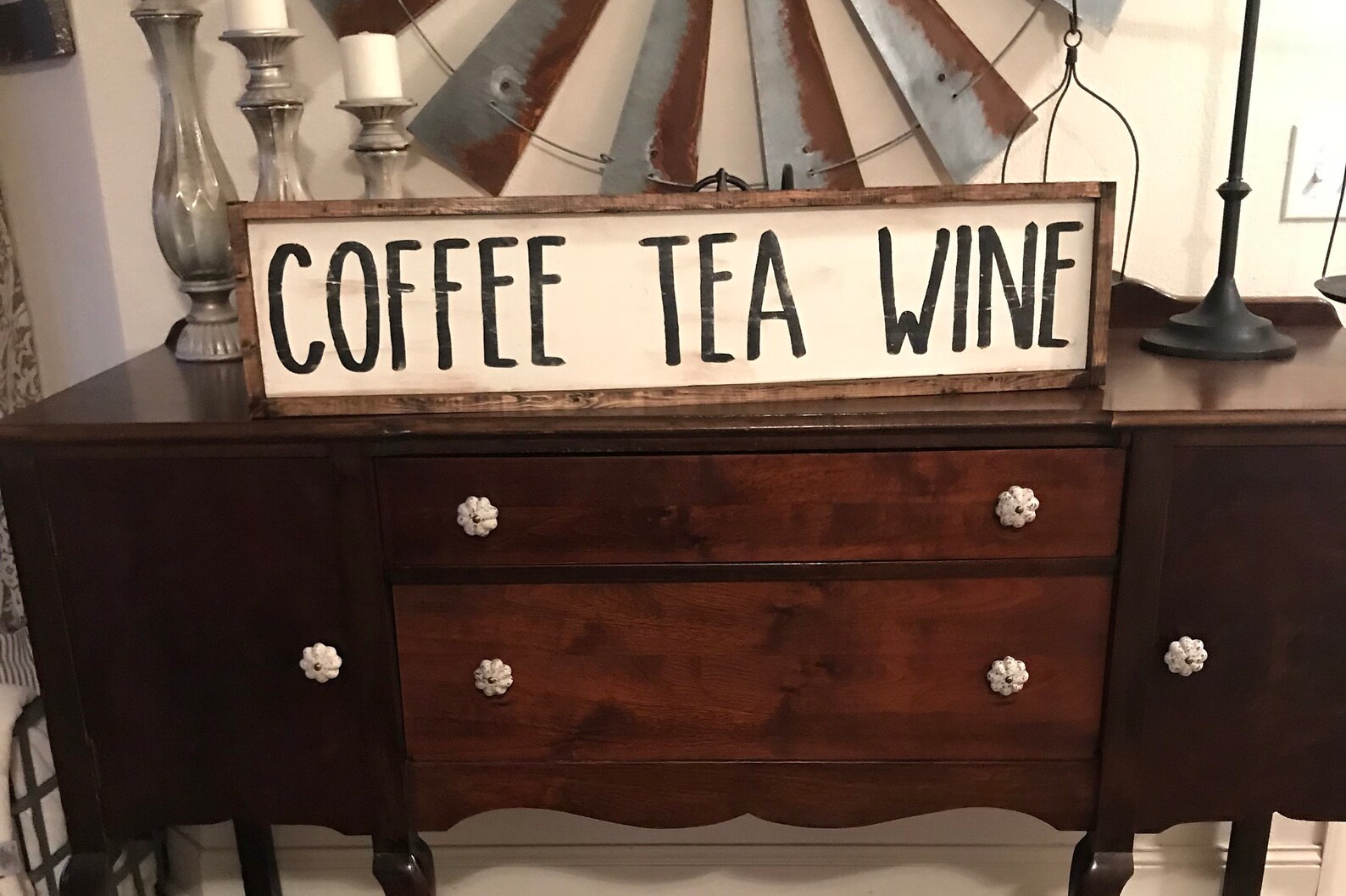 Coffee Tea Wine Sign / Farmhouse Sign / Farmhouse Wall Decor / - Etsy