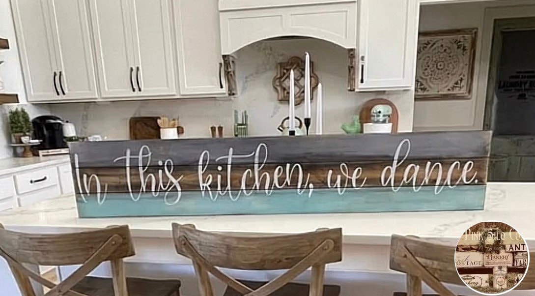 In This Kitchen We Dance Sign / Faux Shiplap Sign / Rustic - Etsy