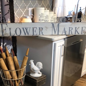 Flower Market Sign / 4 Ft / Farmhouse Country Sign / French Decor ...