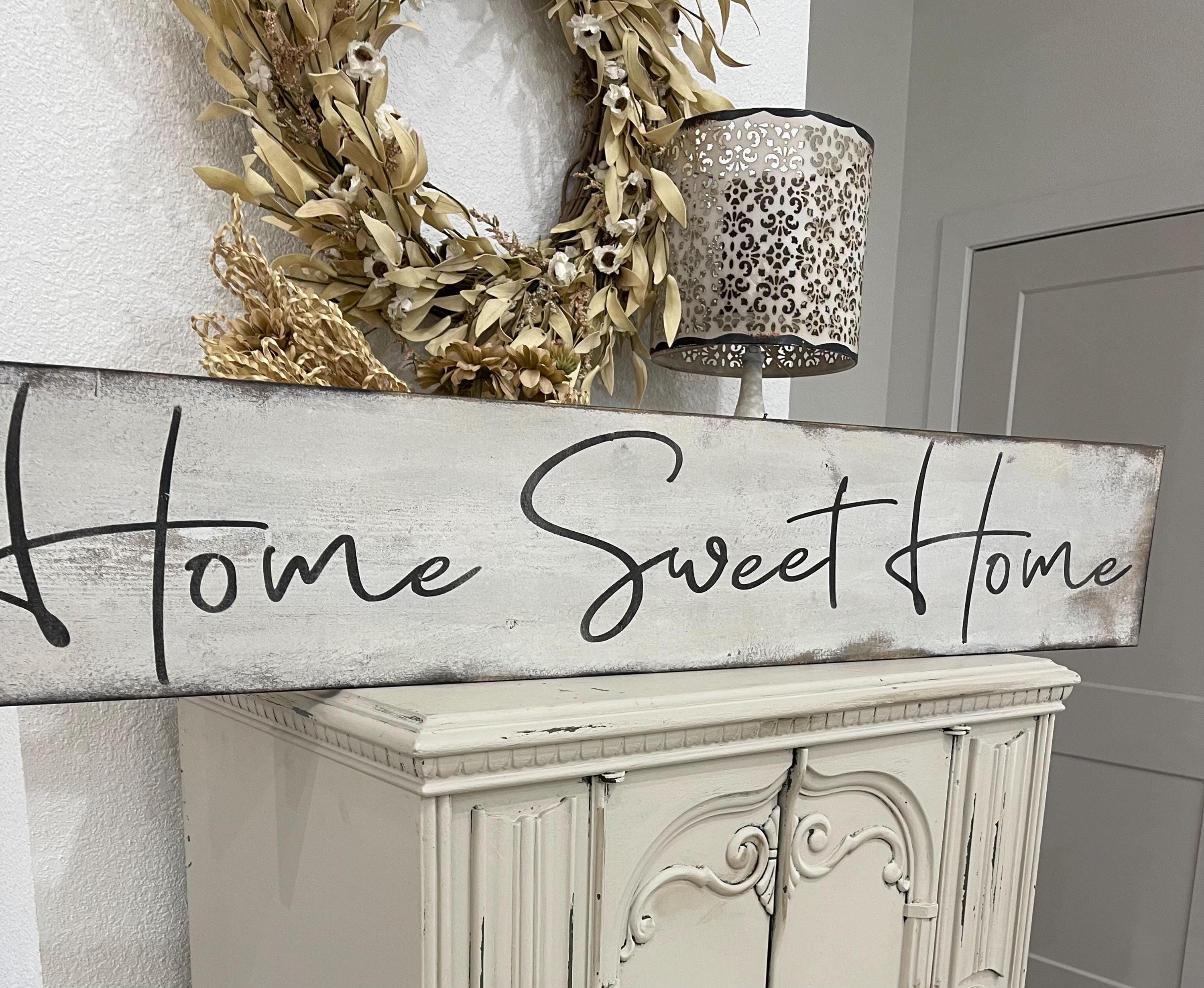 Home Sweet Home Sign - Rustic Wood Wall Decor - Farmhouse Style ...