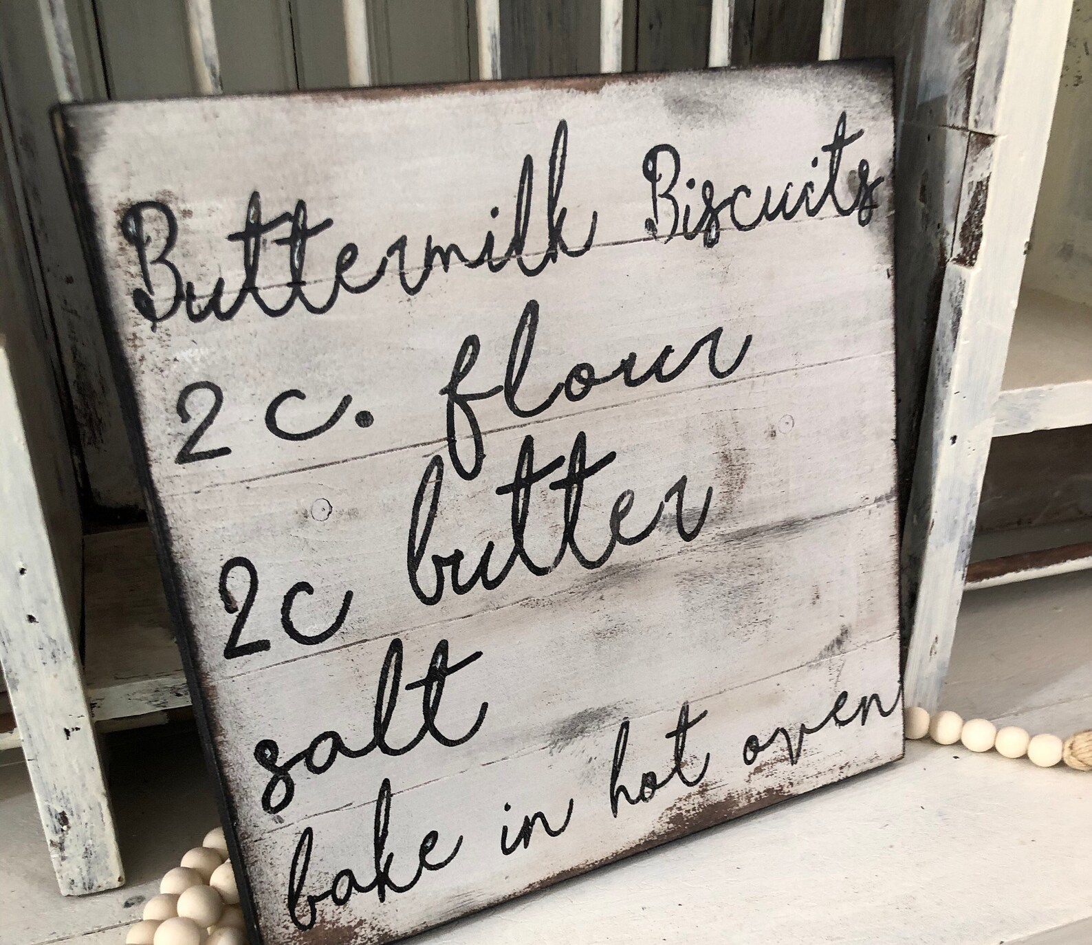 Recipe Sign / Faux Shiplap Sign / Vintage Inspired Recipe Sign | Etsy